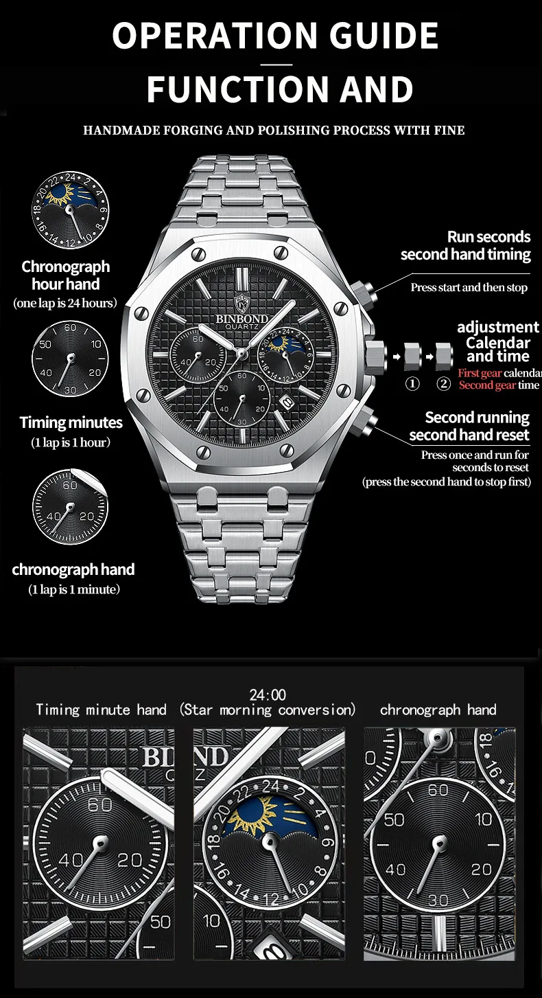 Men's Wrist Watches - Custom Logo OEM Designer Stainless Steel