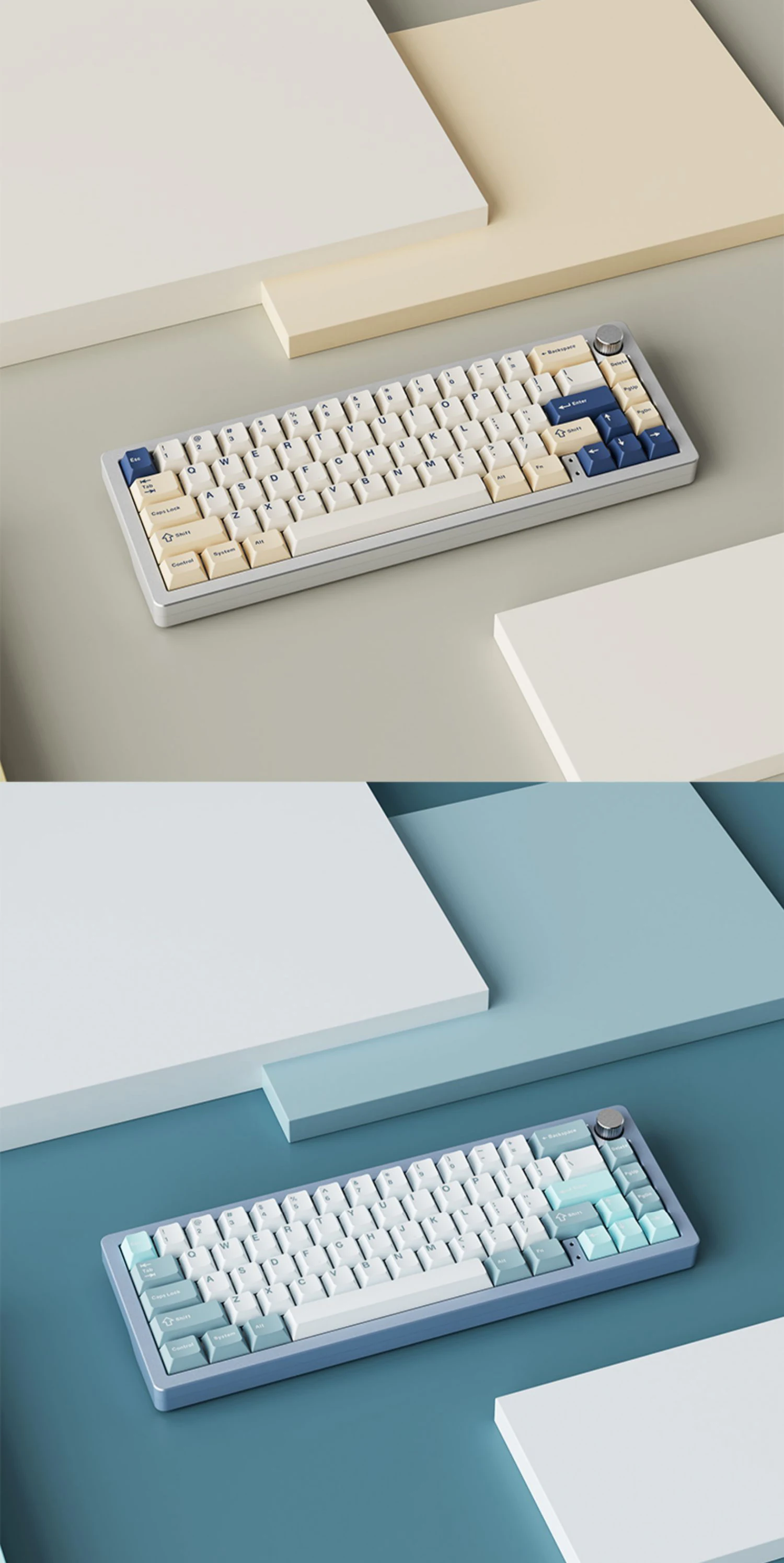 A66 Knob DIY 3 Mode BT Wireless RGB Mechanical Keyboard Kit