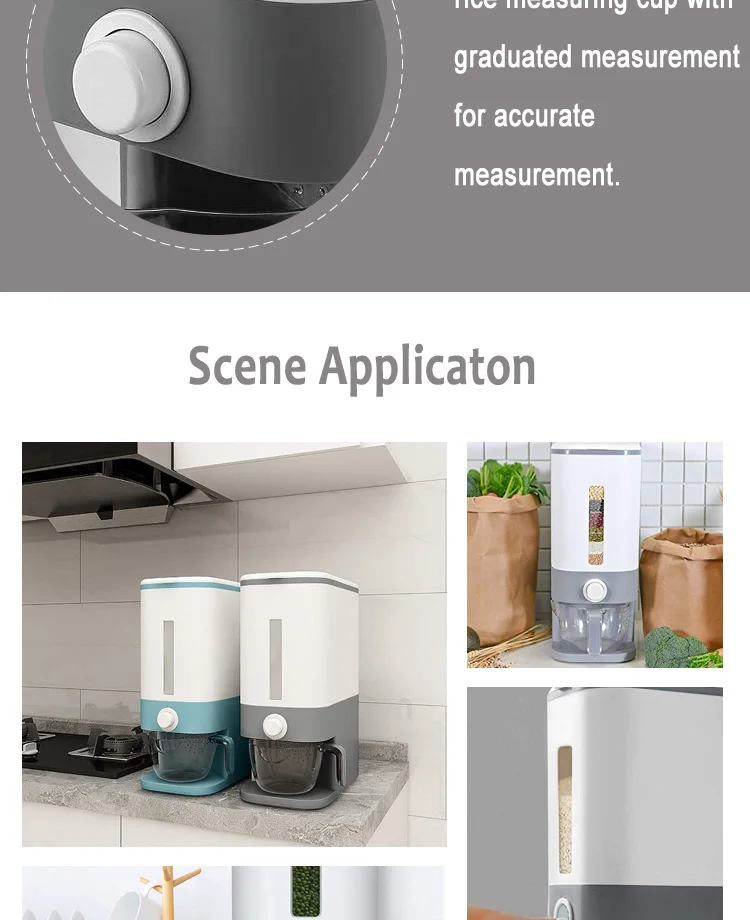 25 Lbs Rice Dispenser Rice Container Storage With Lid Cereal Dispenser ...