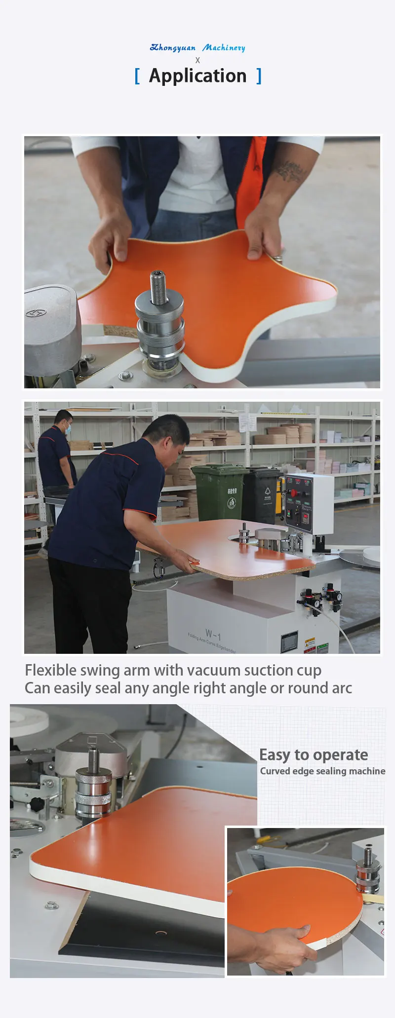 Folding Arm Curve Sealing Manual Edge Bander Machine Pvc Edge Banding ...