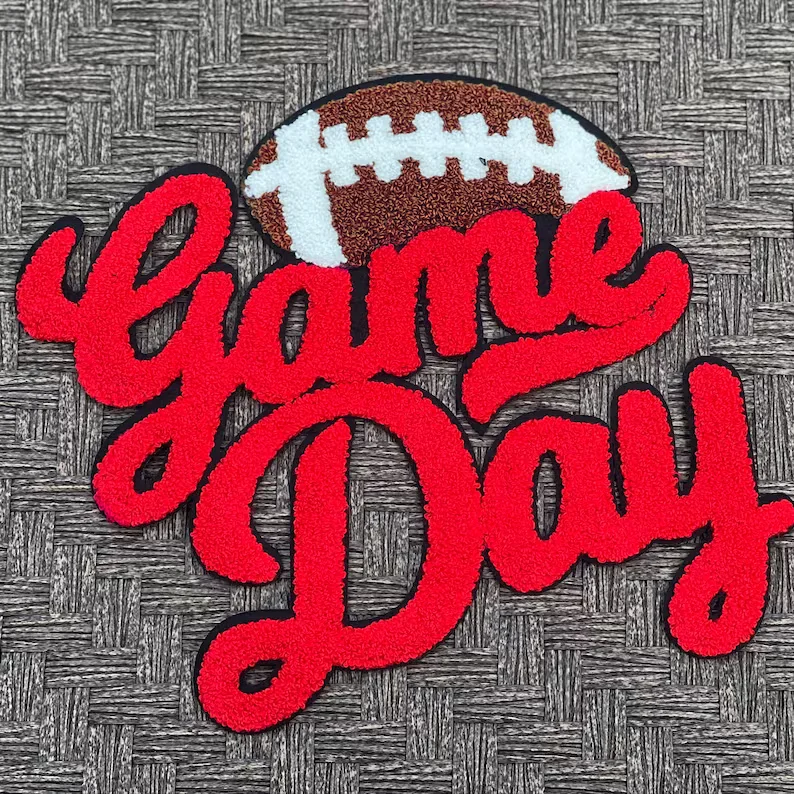 Custom Big Large Letter Gameday Chenille Patch Iron On Game Day ...