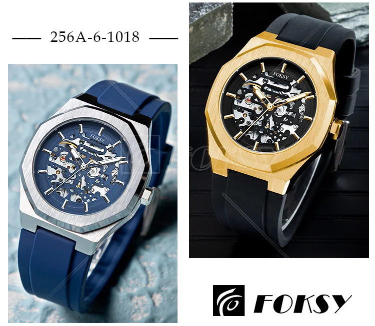 Custom Men Luxury Mechanical Skeleton Wrist Watch Manufacturer High ...