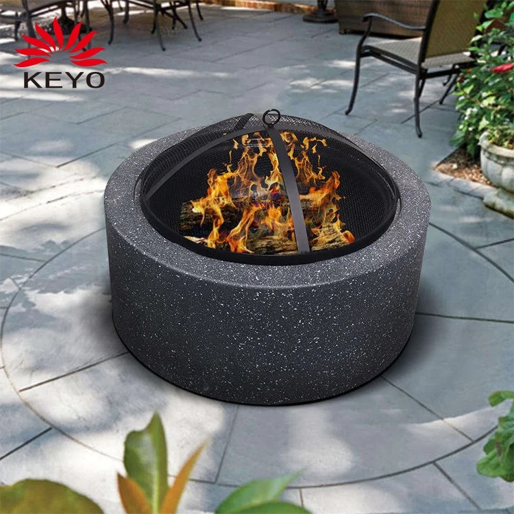 Wood Burning Firepit Metal Stand Grid Outdoor Heating Fire Bowl Garden ...