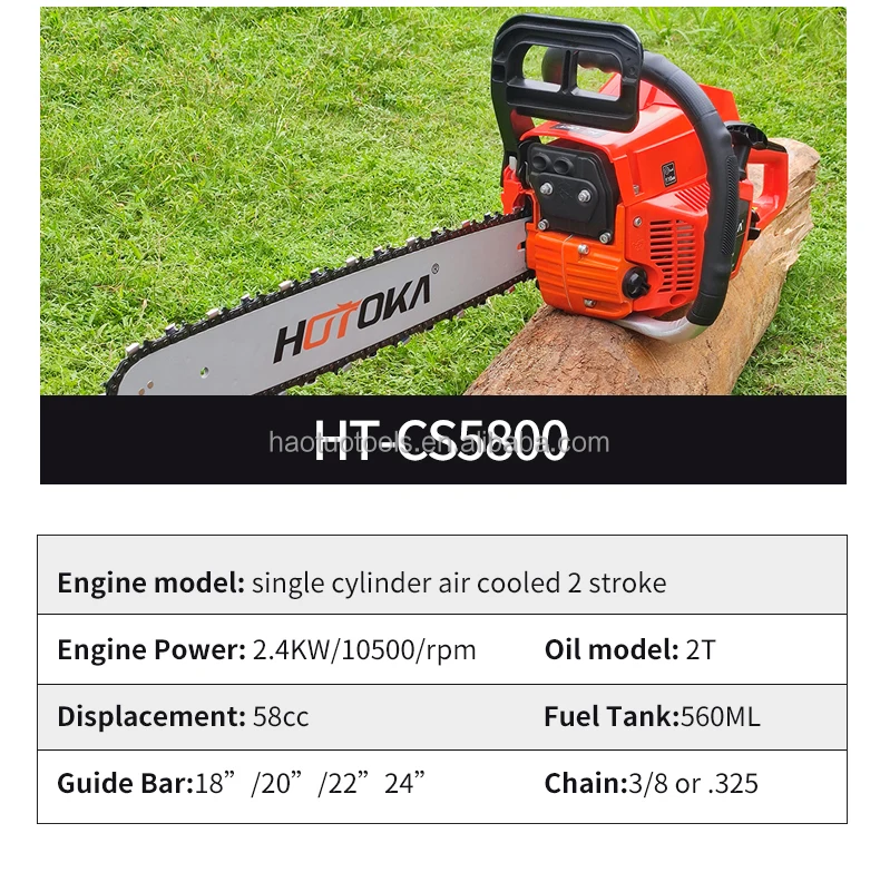 New Model Japan 58cc 2-stroke Petrol Chain Saw Single Cylinder Gasoline ...