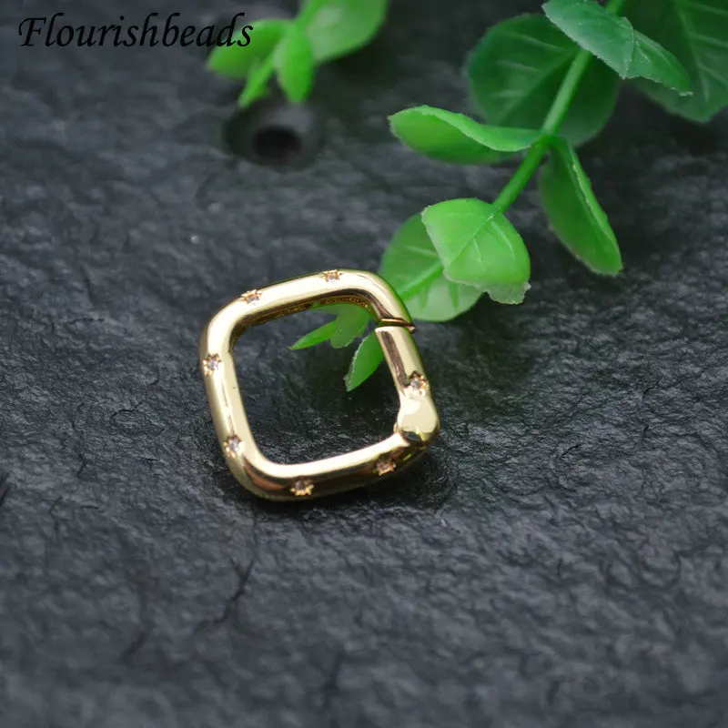 18k Gold Plated Shining Square Lock Clasp Brass Buckle For Bracelet ...