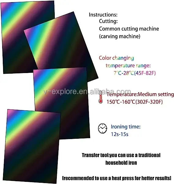 Temperature Sensitive Color Changing Pu Heat Transfer Vinyl From Black ...