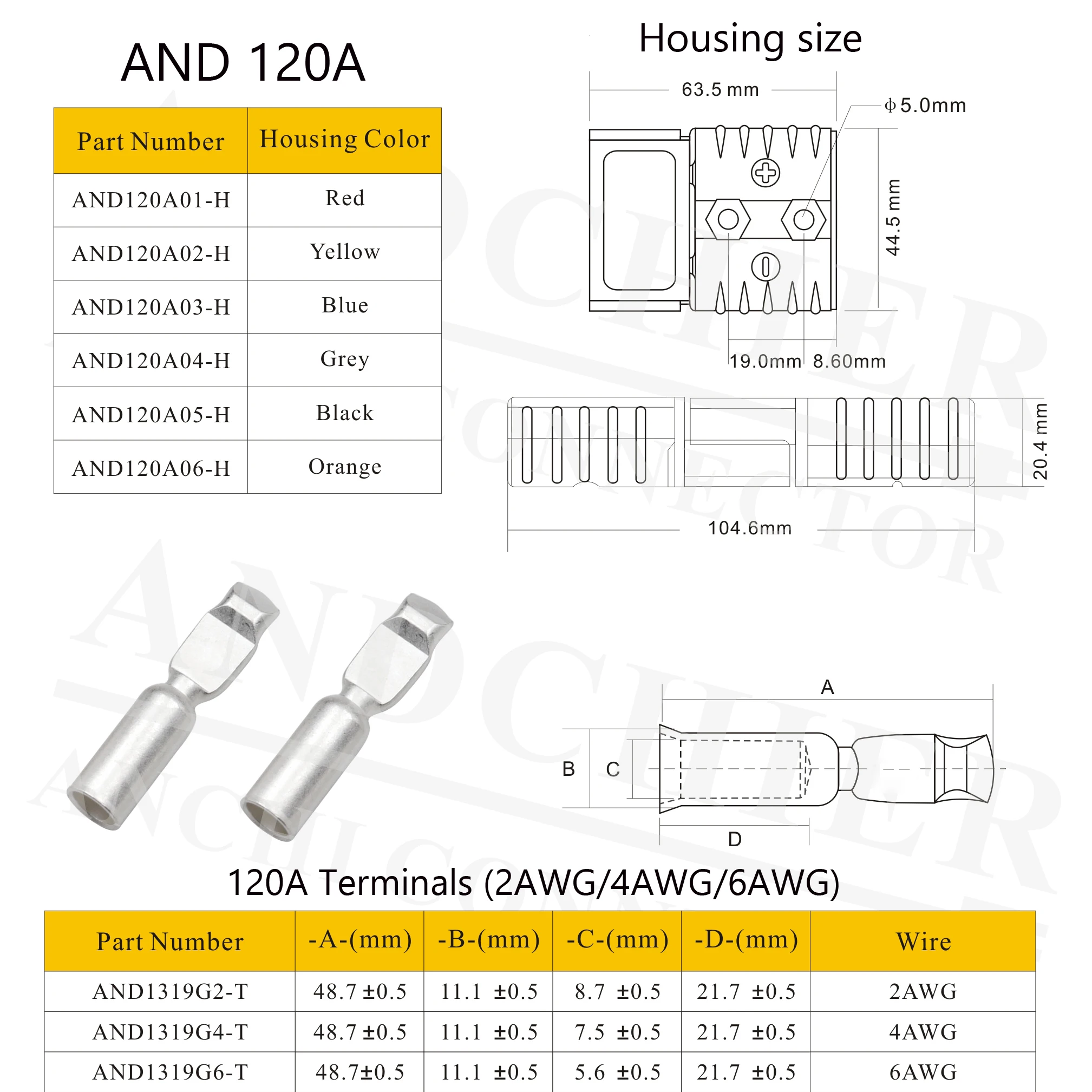 Wire Plug Battery Connector High Current 40a/50a/120a/175a/350a 600v ...