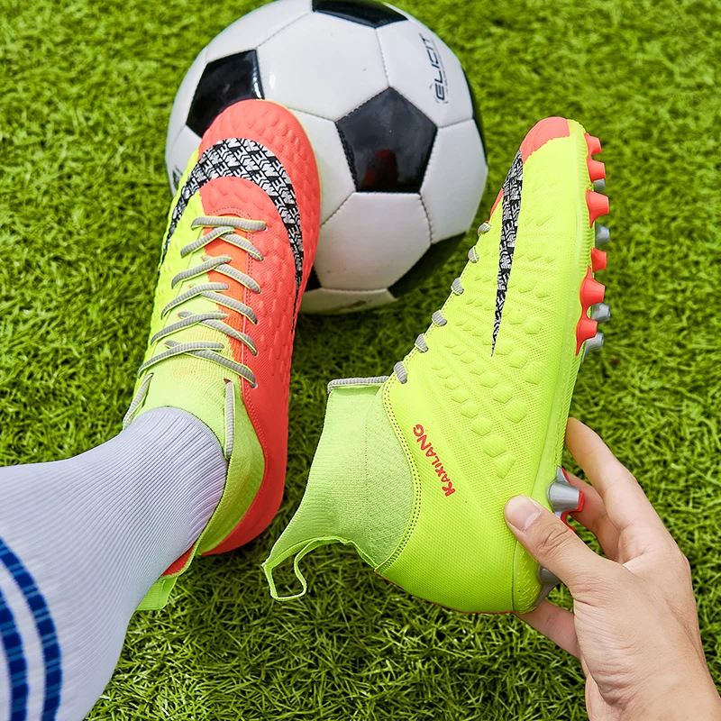 Customized High-top Spikes Football Boots Turf Fg Men's Soccer Shoes ...