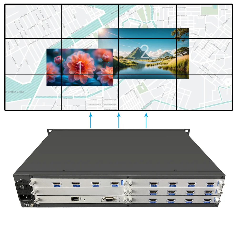 4 In 12 Out Hdm I Video Wall Controller 4k 3x4 Video Wall Processor ...