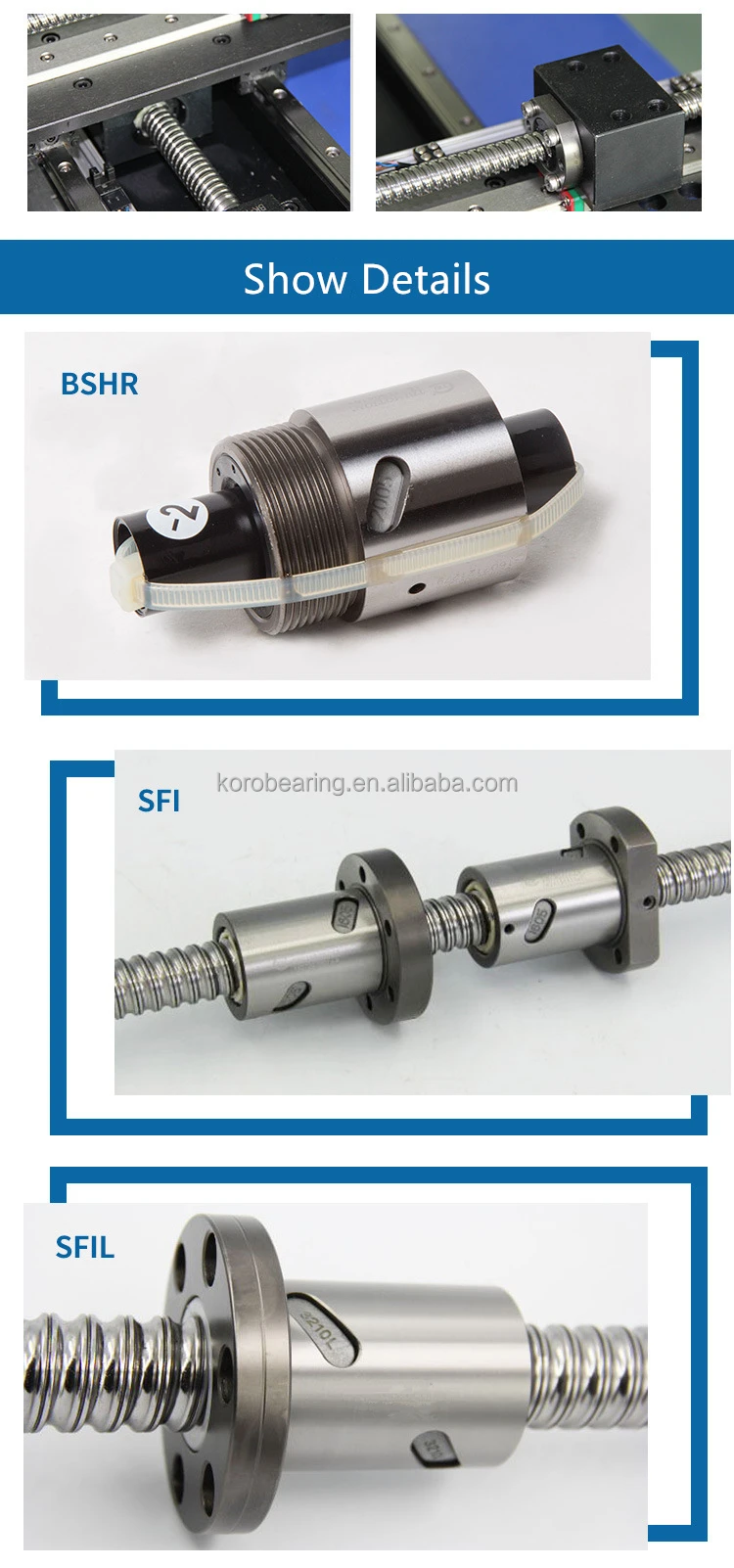 Ball Screw Set With Nut Support Unit Nut Housing Coupler Ball Screw ...