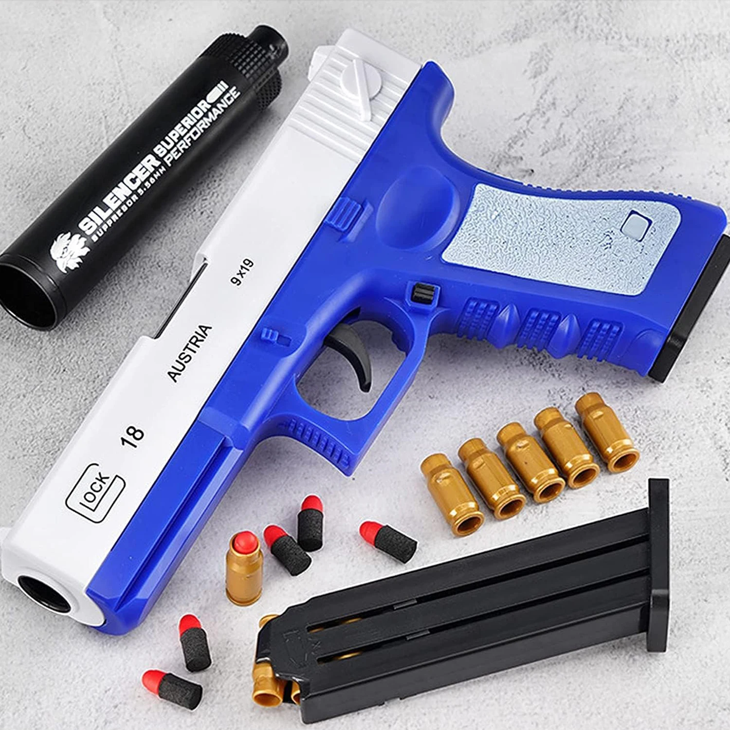 Shooting Game Toy Guns For Adults Kids Soft Bullet Blaster Gun Pistol ...