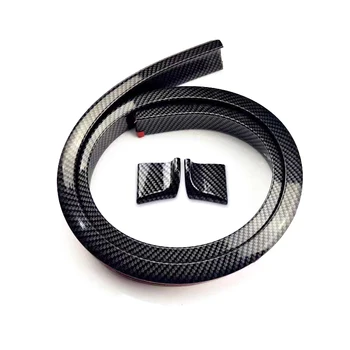 Universal Rubber Rear Bumper Lip Carbon Fiber Black Car Spoilers - Buy ...