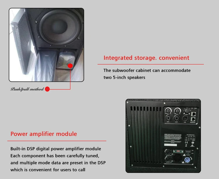 Mini Powered Line Array Loudspeakers Set - 120W Active Speakers