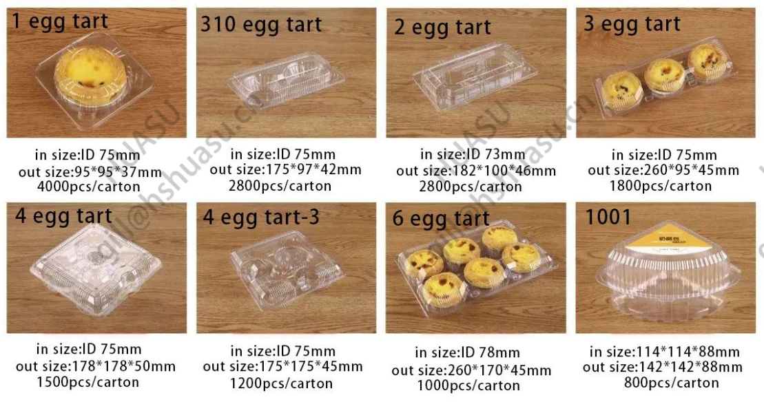 Clear Plastic Packaging Box Custom Dessert Bakery Egg Tarts Box 1/2/3/4 ...