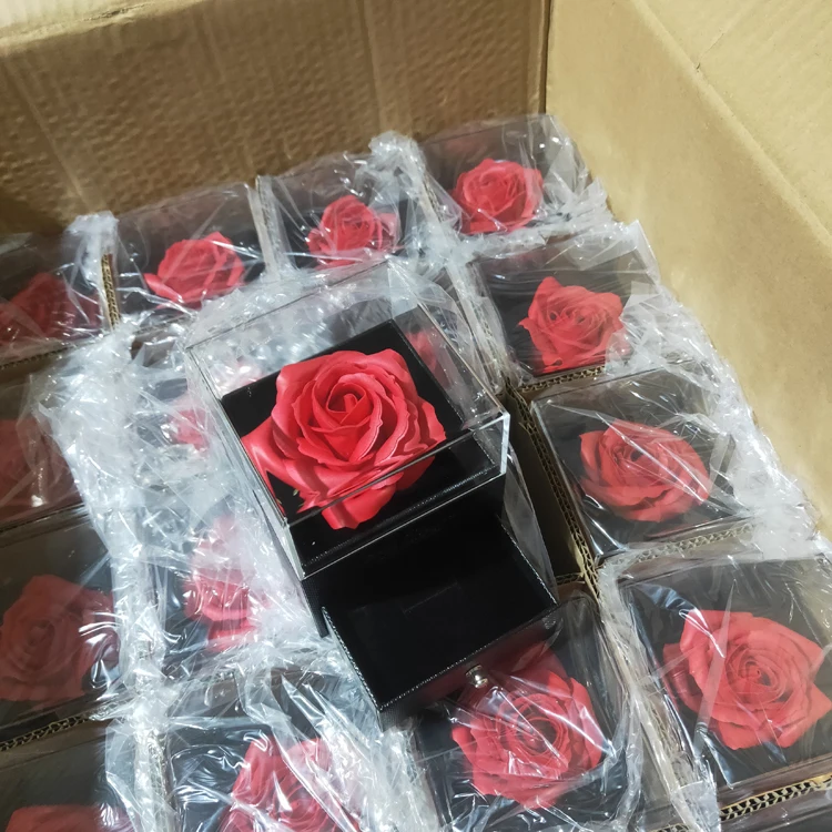 Valentines Mother Day Gift Preserved Roses In Acrylic Box Preserved ...