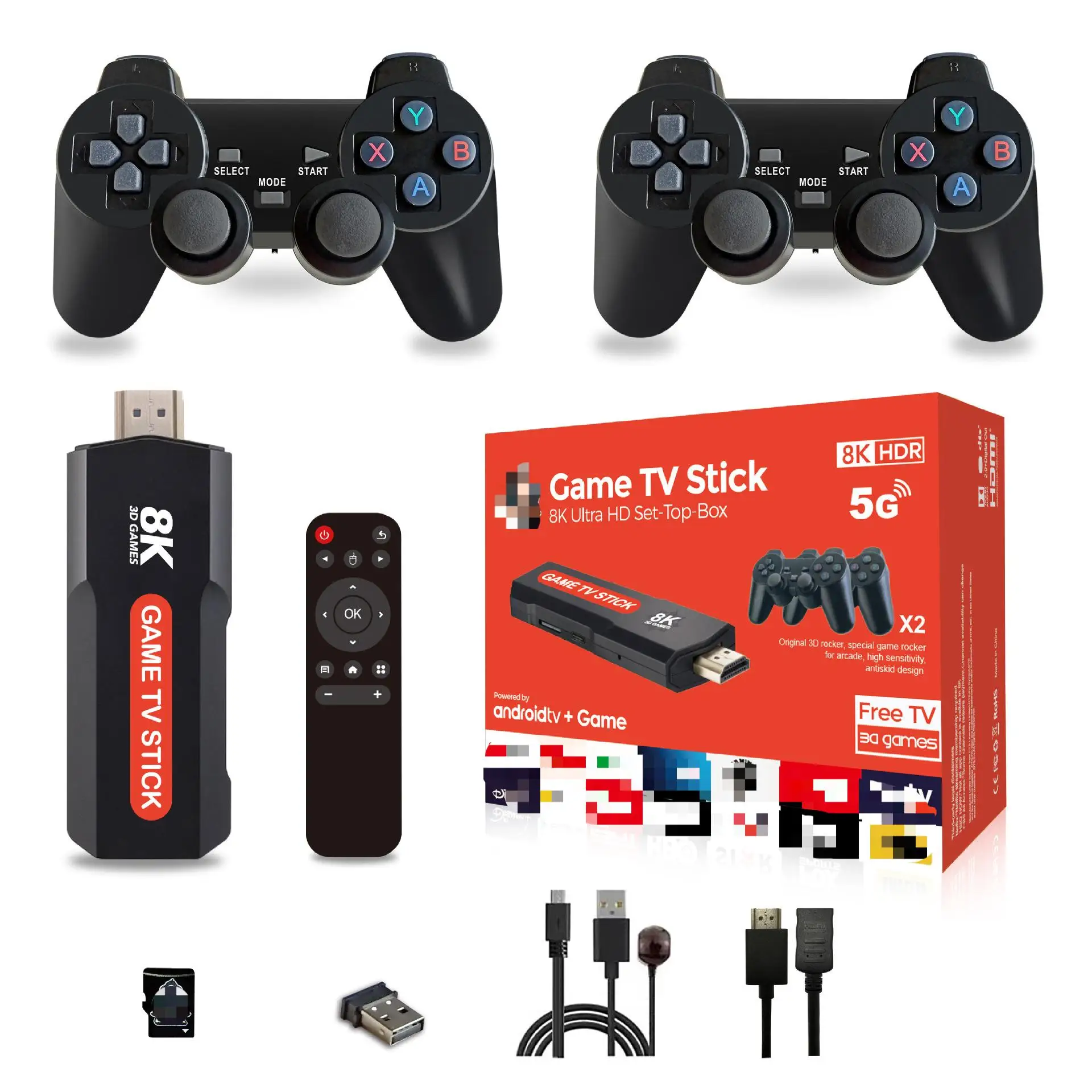 Android 12 TV BOX X2 PLUS 8K - Retro Video Games Console