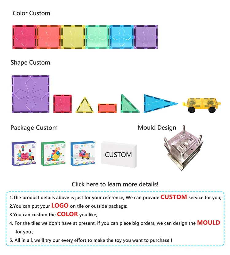 Mntl Kids Educational 3d Construction Toys Magnetic Tiles Building ...