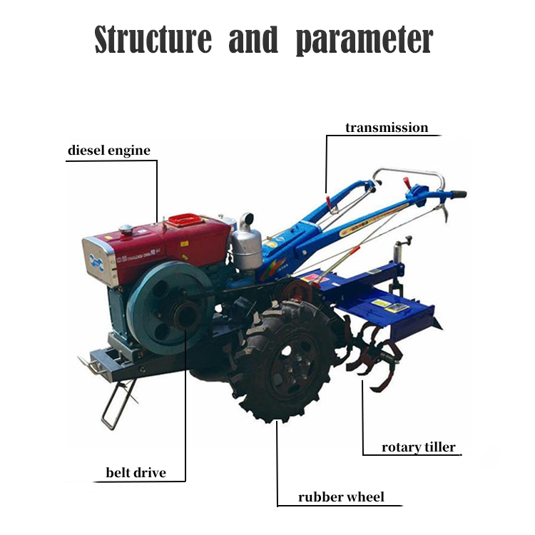 Diesel Engine Compact Tractor Model Two-wheel Walking Tractor ...