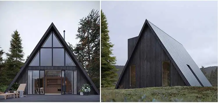 Light Steel Prefab a-Frame House Kit Set for Hotel Units