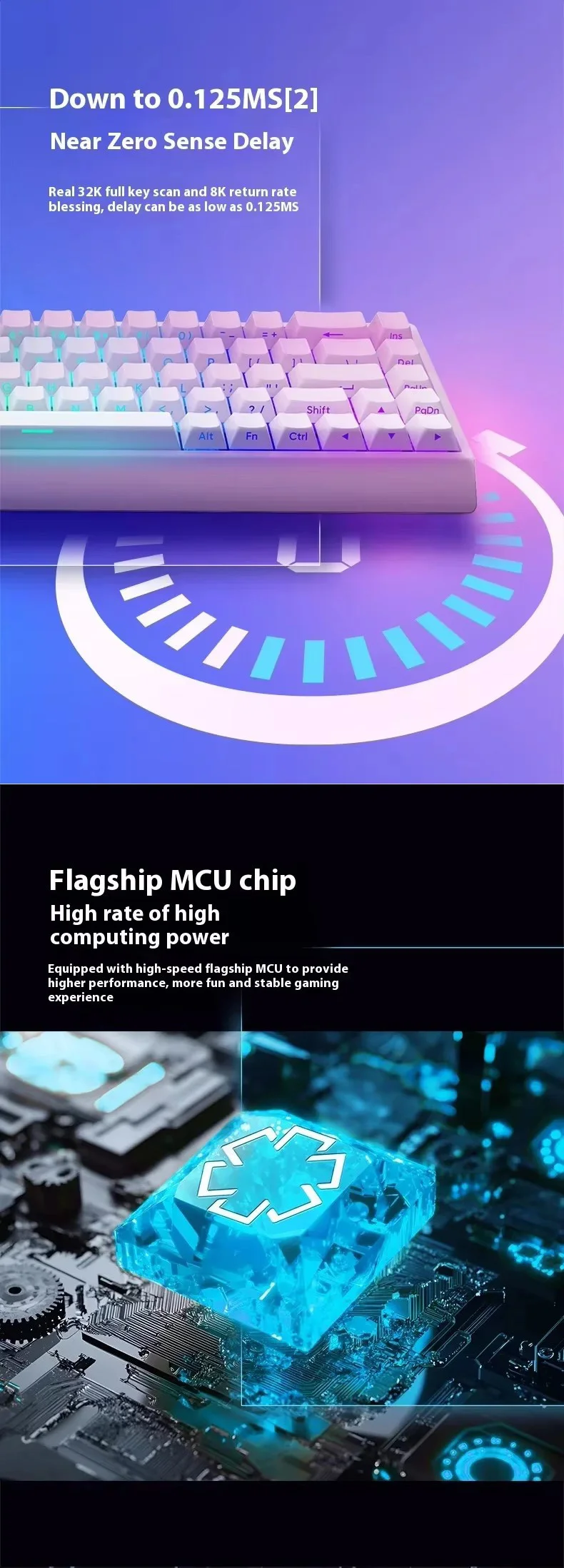 Magnetic Mechanical Rgb Gaming Keyboard With 68 Keys & Hot-swap Oem