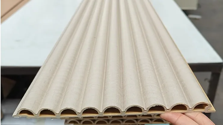 Wpc Pvc Wall Panel Wooden Grain Fluted Wood Slats Round Wall Panels For ...