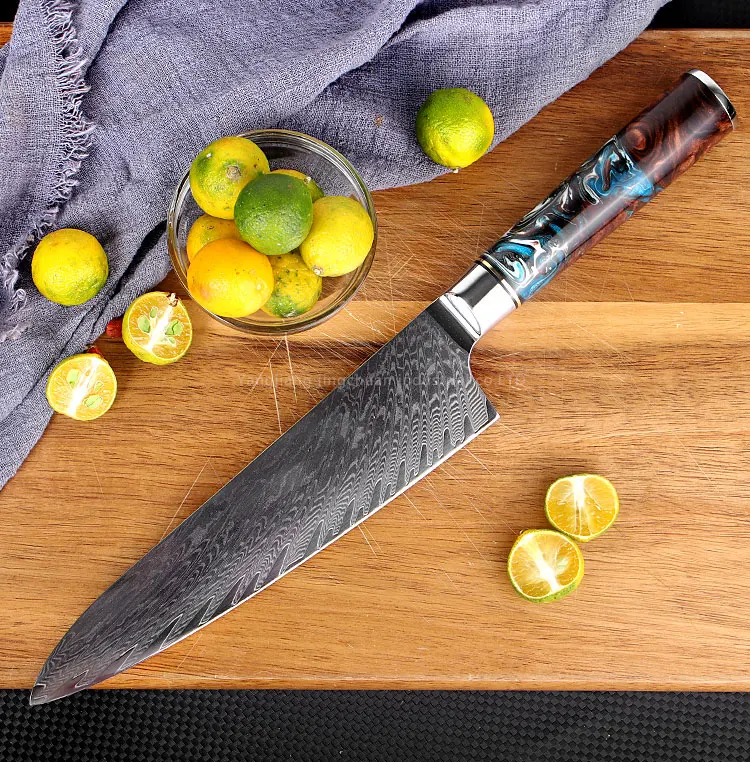 Custom Chinese Damascus Steel Sharp Luxury Kitchen Chef' S Knife - Buy ...
