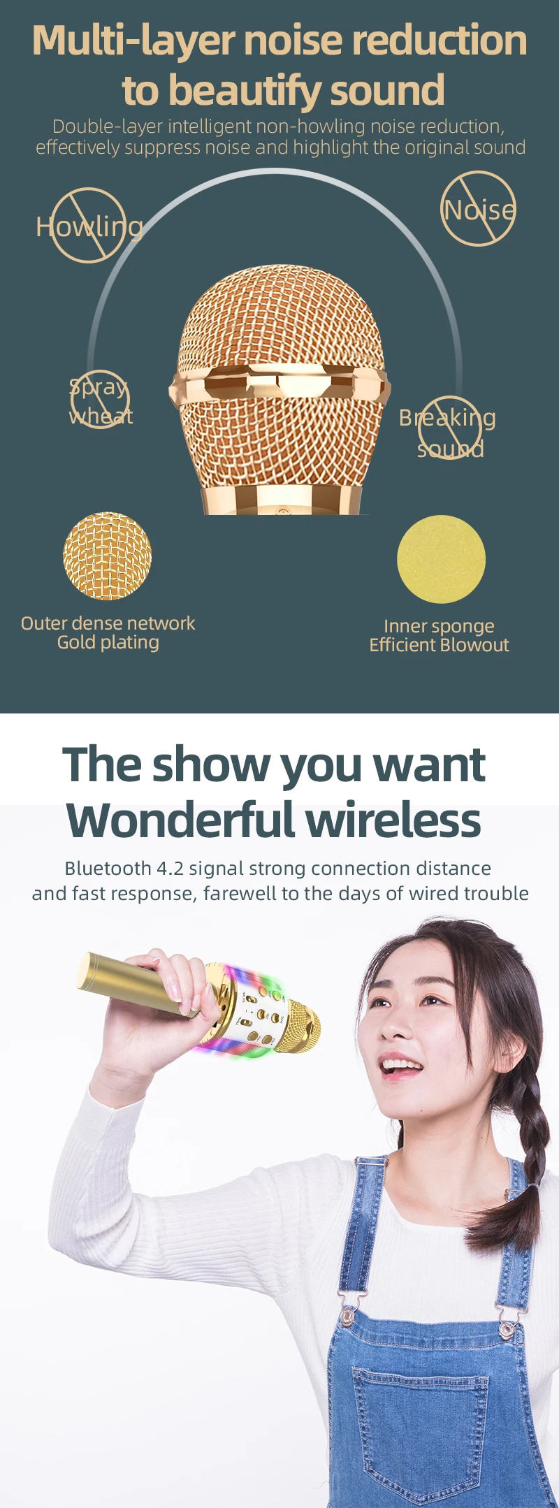 Gaodas WS858L - LED Lights Karaoke Mini Mixer for Home Party