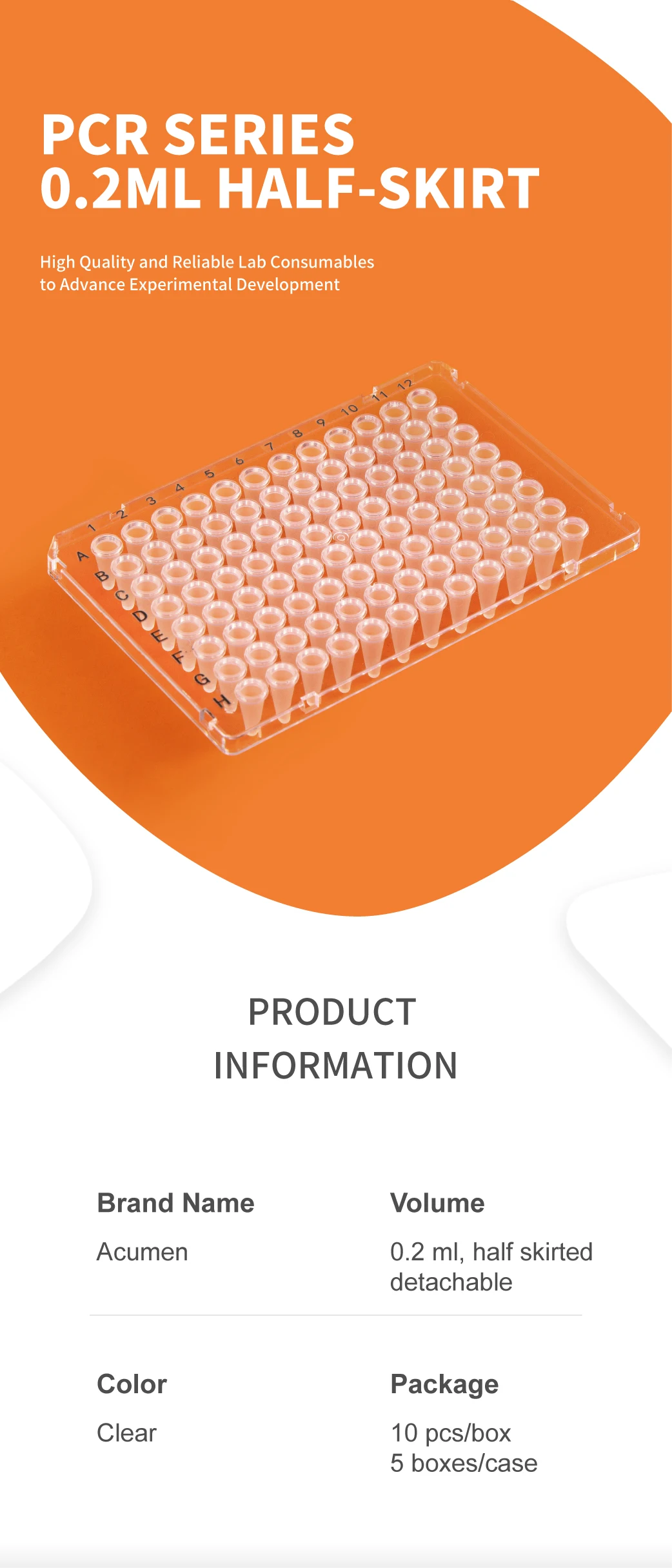 96 Well Abi Pcr Plate Transparent Detachable With Half - Skirt For 0 ...