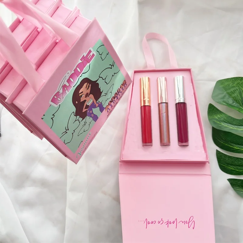 Private Label Cosmetics Lipgloss Packaging Boxes Set 3pcs