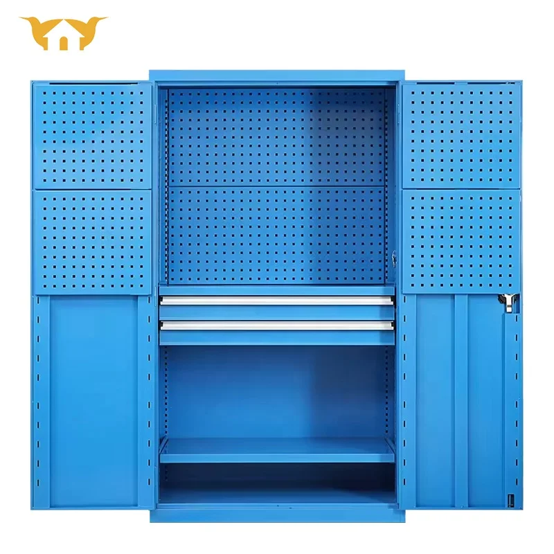 Full High Tool Cabinet 2 Drawer Heavy Duty Workshop Blue Metal Tool ...