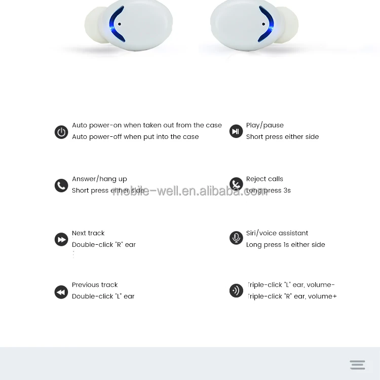 F9 in-Ear Headphones - HD Wireless Stereo with LED Display