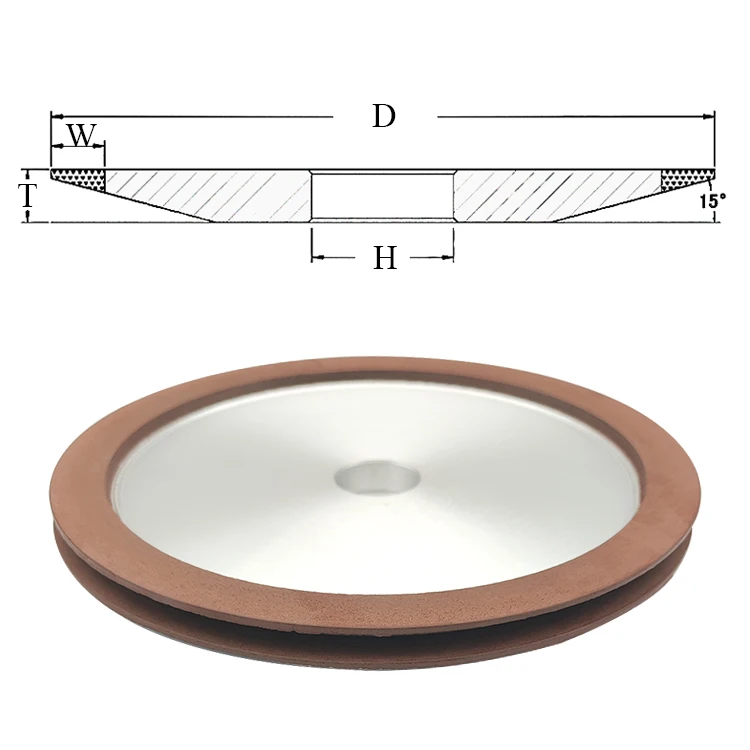 PDX Single Bevel Edge Diamond Resin Grinding Wheel for Woodworking Tools