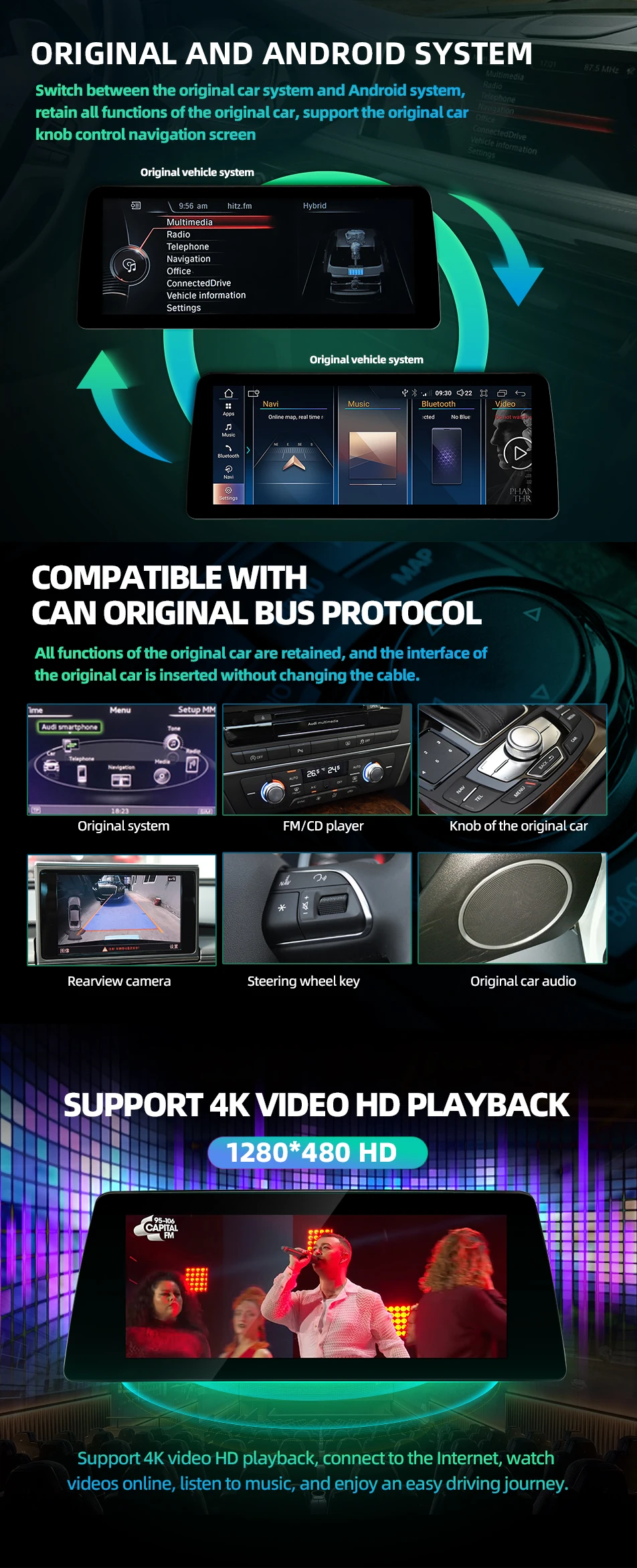 Android 11car Screen Dvd Multimedia Player Stereo System For Bmw 5 Series F10 F11 2011 - 2016 ...