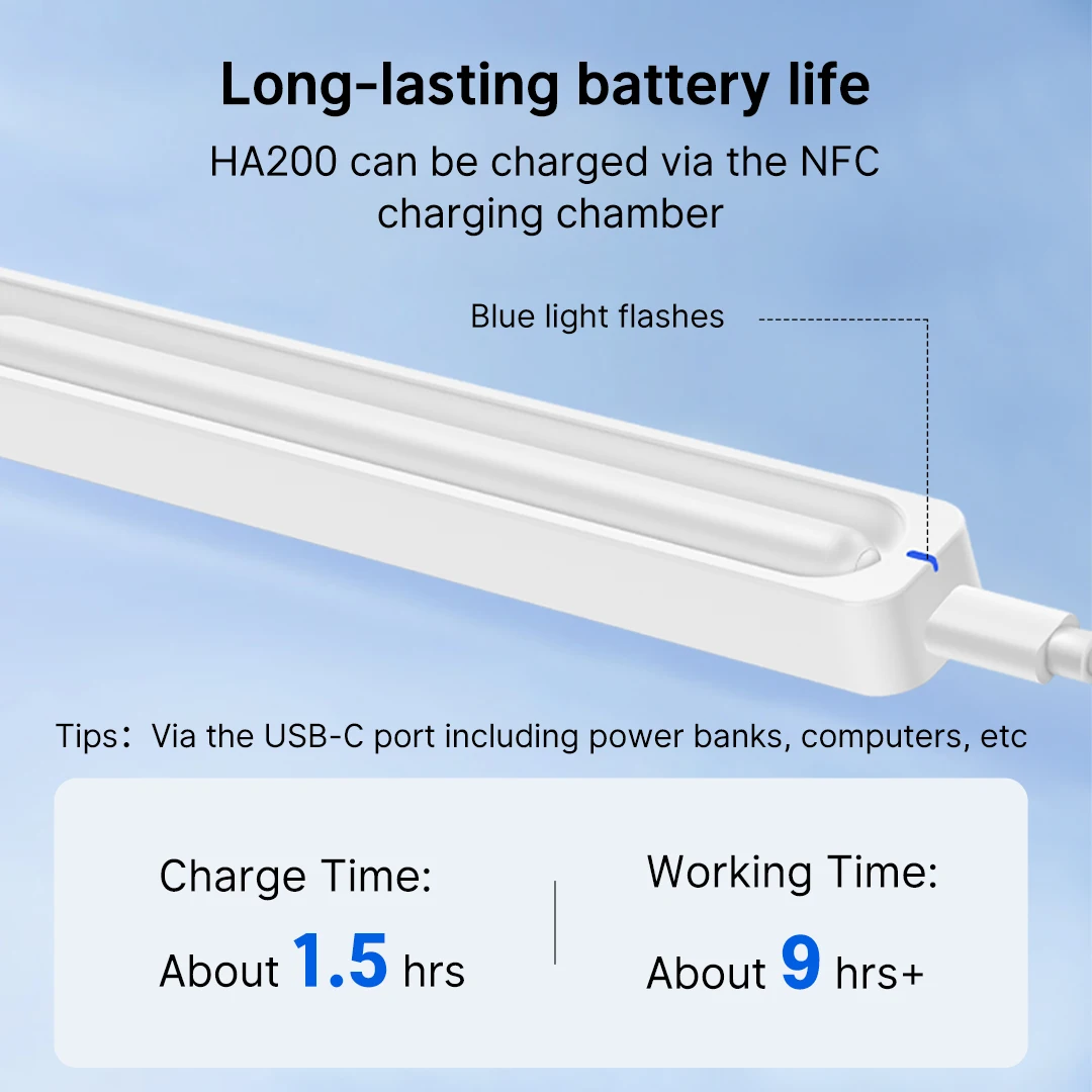 Huion HA200 Stylus Pen - Precision for Ipad with Wireless Charging
