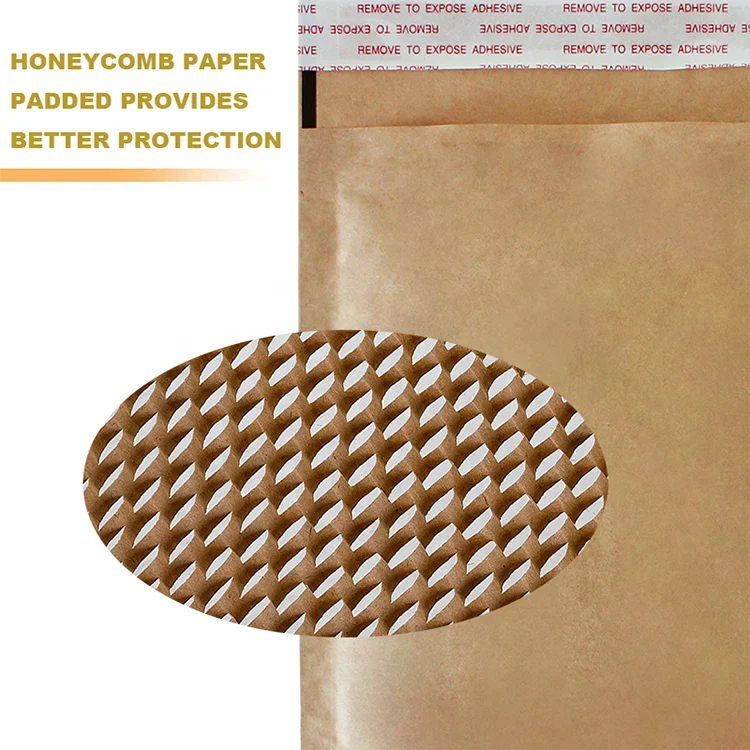 100% Curbside Recyclable Paper Padded Mailers With Honeycomb Paper ...