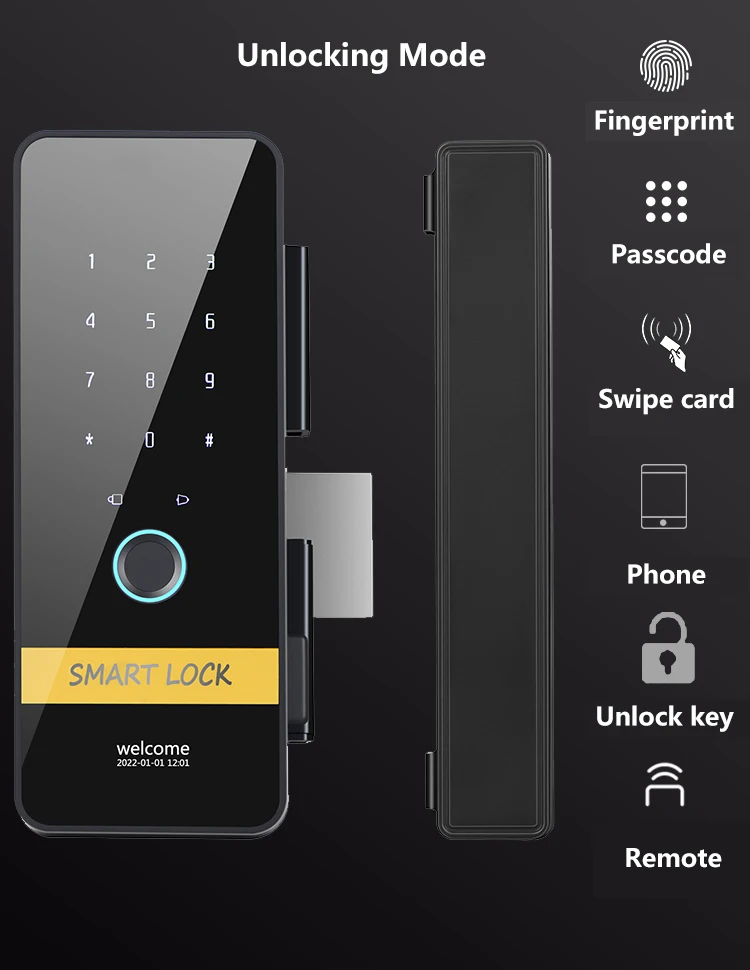 Digital Biometric Frameless RFID Card Code TTlock Smart Fingerprint ...