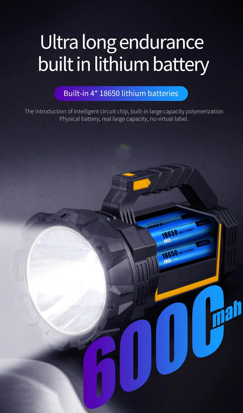 OEM Rechargeable LED Searchlight 18650 Lithium Battery Work Hand Lamp ...