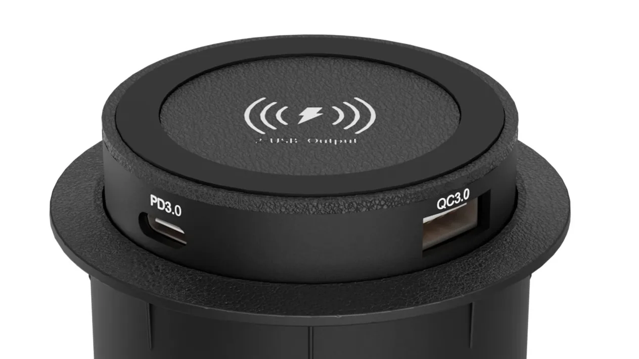 Smart Office Coffee Shop Table Furniture Pop Up Usb Ports Embedded Qi ...