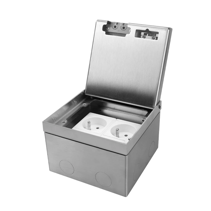 Zdr-130ab Recessed Floor Box Power Outlet Stainless Steel Electrical ...