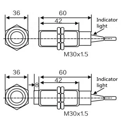 Lm30-3015pa Non Flush 3wires Inductive Potentiometer Proximity Sensor ...