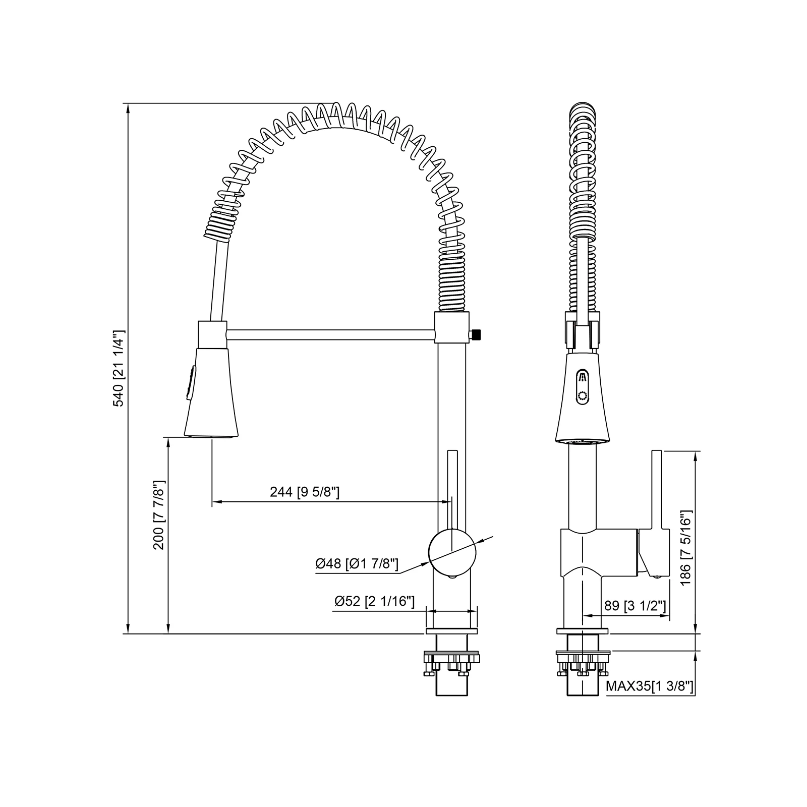 Gourmet Single Handle Flexible Spout Spring Kitchen Sink Faucets with ...