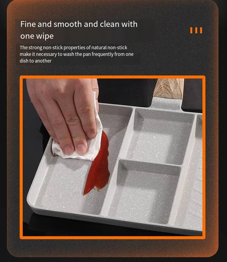 Home Breakfast Pan Multi-griddle Frying Pan Four Grated Medical Stone ...