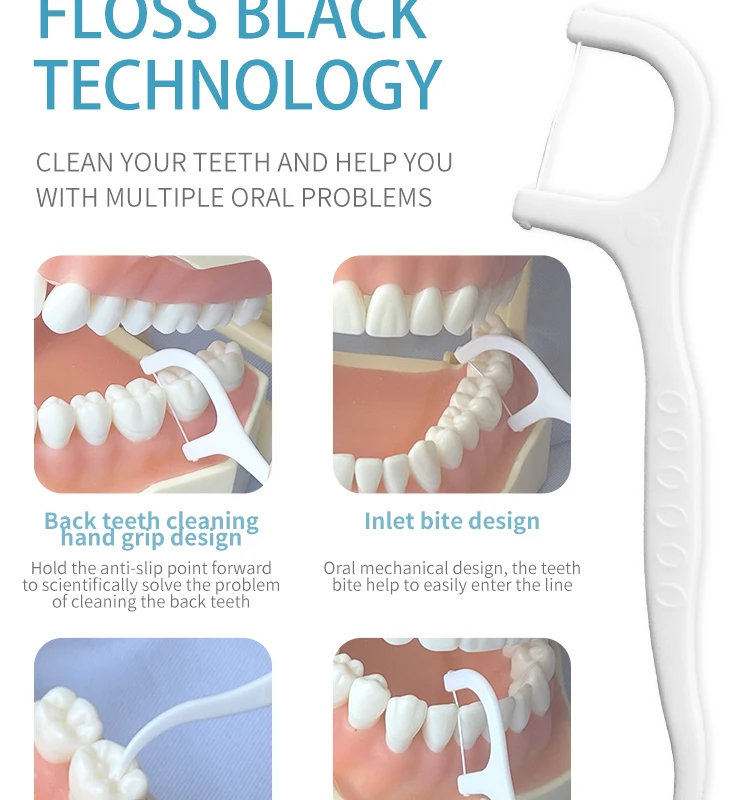 Biodegradable Bamboo Dental Floss Picks Eco-Friendly Tooth Flossers ...
