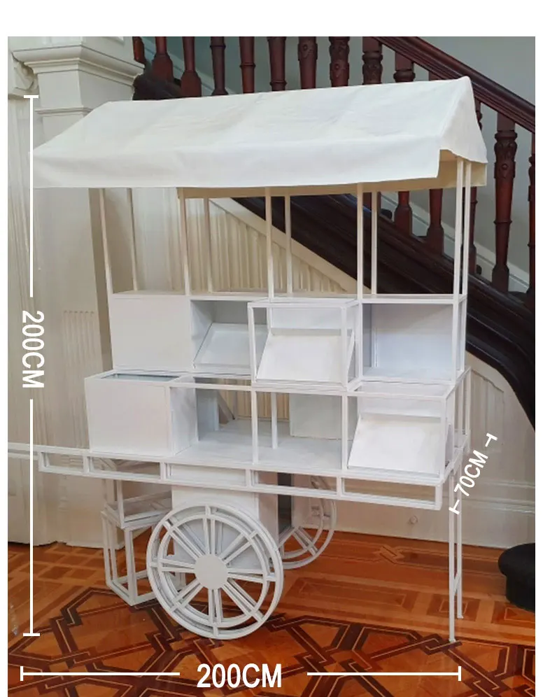 White Mobile Candy Bar Cart - Perfect for Weddings & Events
