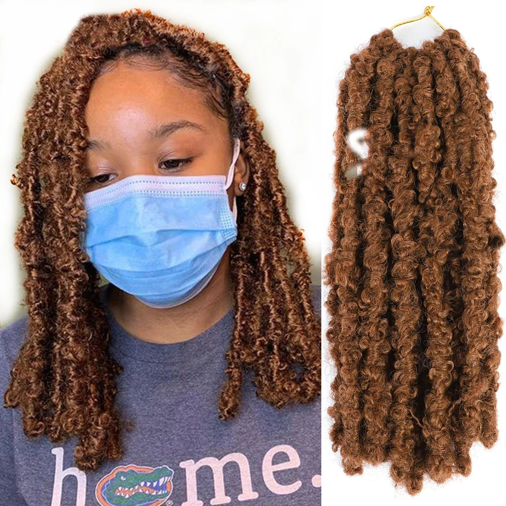 Synthetic Butterfly Locs Crochet Hair 12" 14" Burgundy Red Butterfly ...