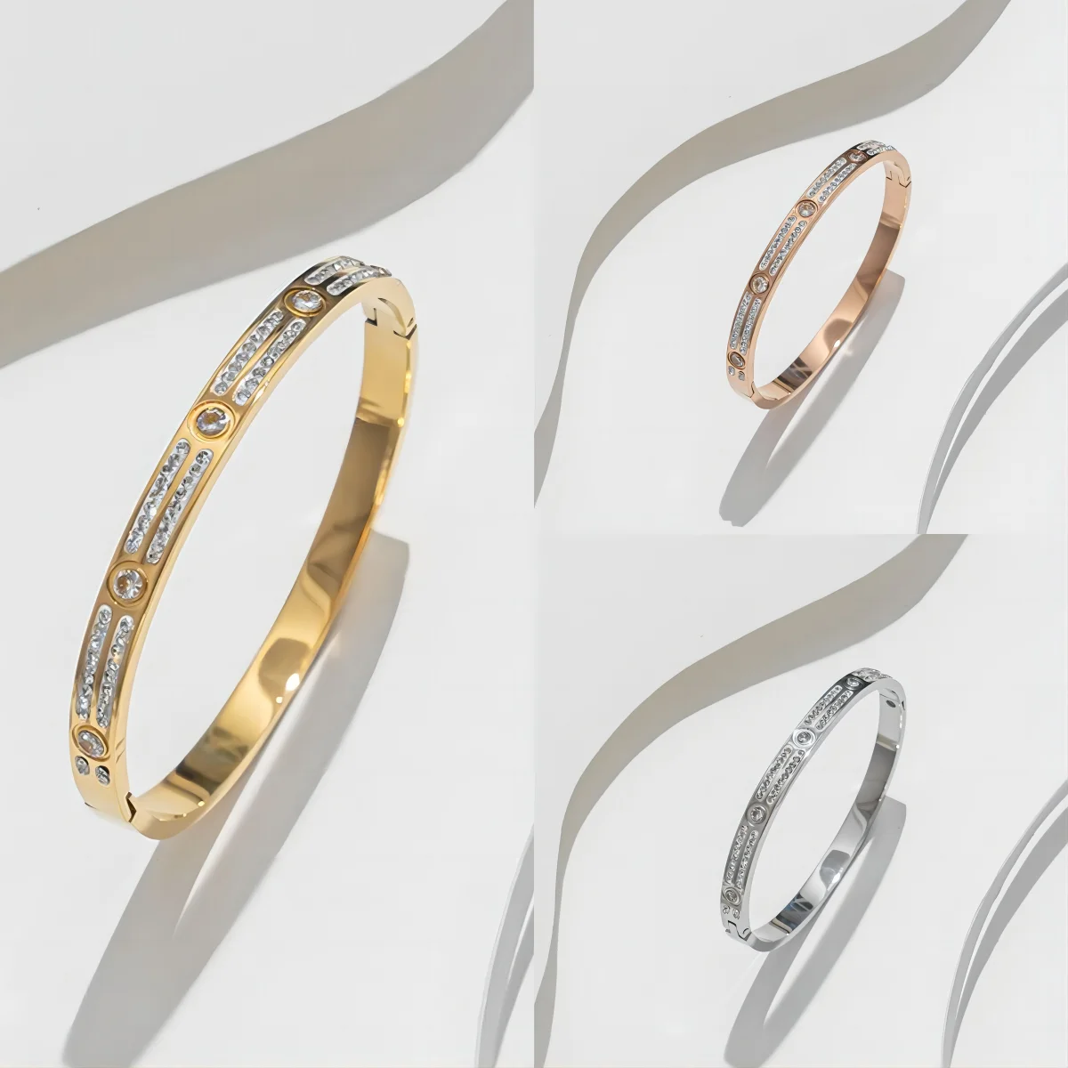 Stainless Steel Gold Silver Color Chain Bracelet For Women Classic Rust ...