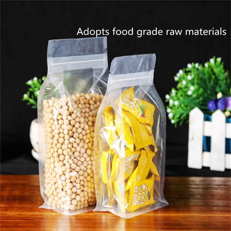 Custom Resealable Clear Transparent Food Packaging