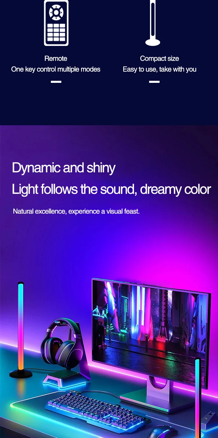 Smart Gaming Light - RGBIC Control with BT APP & Voice