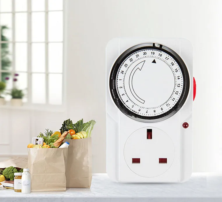 24 Hour Cyclic Mechanical Timer Smart Home Timer Switch Plug PC 220V ...