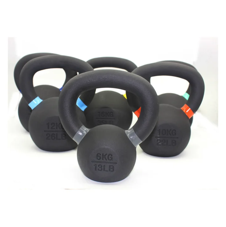 Black Kettlebell Color Circle Spraying Portable Kettlebell 32 Fitness ...